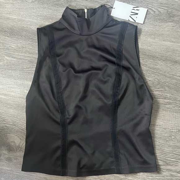 Zara | Tops | Zara High Neck Sleeveless Top | Poshmark
